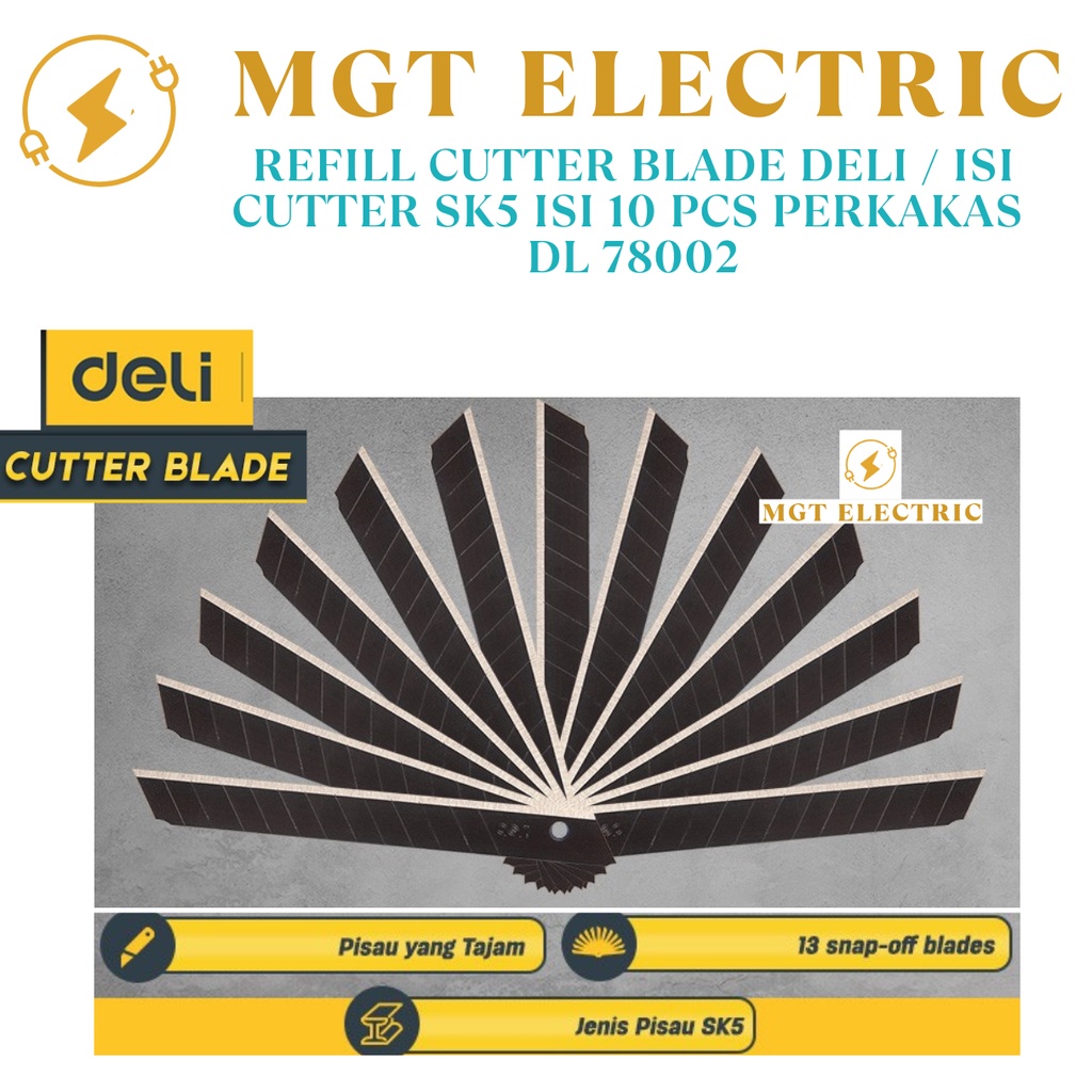 Jual Refill Cutter Blade DELI / Isi Cutter SK5 Isi 10 pcs perkakas ...