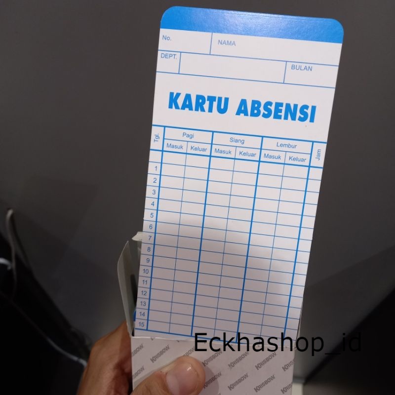Jual Krisbow Set kartu absen / set kartu absensi 100pcs | Shopee Indonesia