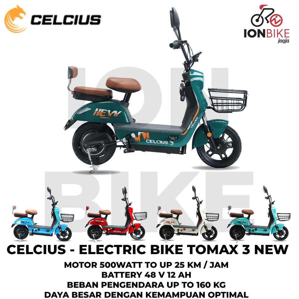 Jual Sepeda Listrik Celcius Tomax 3.0 New 500 Watt 48 Volt 20 Ampere ...