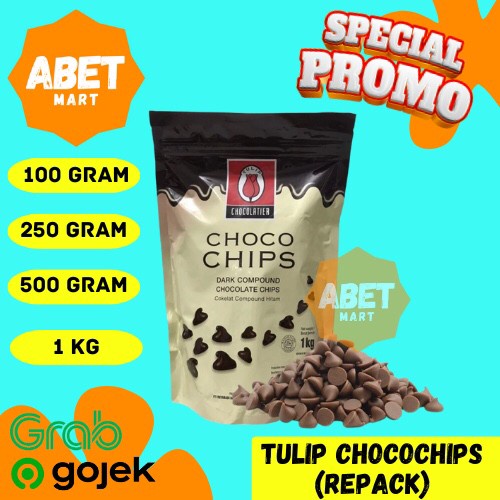 Jual Tulip Choco Chips 100 250 500 Gr 1 Kg - Coklat Chocochips 500gr 250gr | Shopee Indonesia