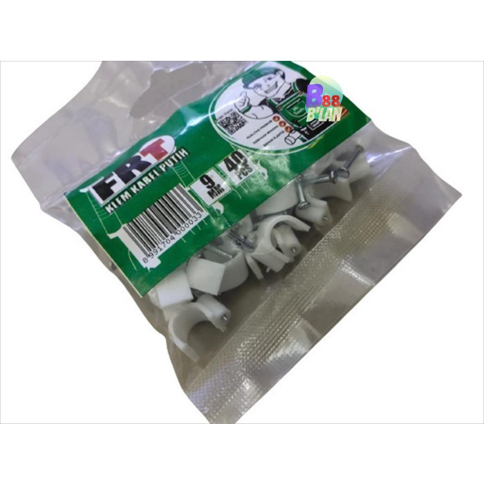 Jual KLEM KABEL LISTRIK PVC PAKU BETON 9MM FRT ROUND CABLE CLIP PUTIH ...