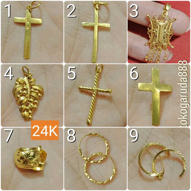 Jual 24K Mainan Liontin Bros Anting anak dan dewasa emas asli 0,5 0.5 ...