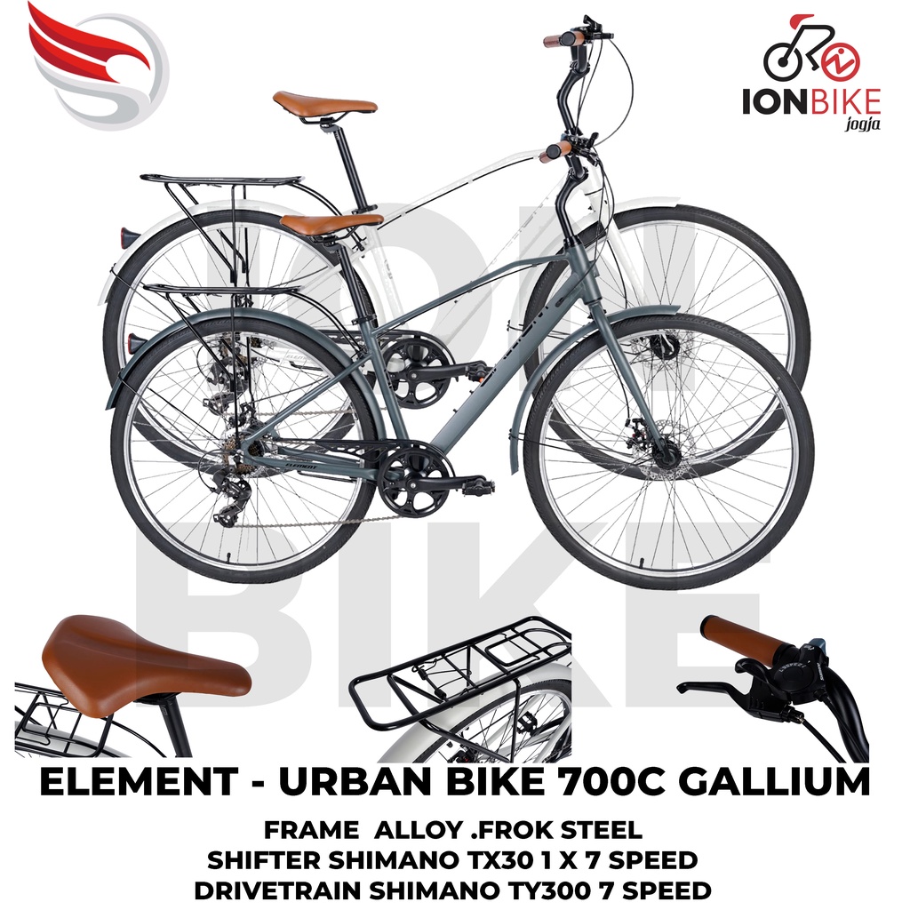 Jual City Bike Urban 700 Element Gallium Terbaru 700c Ringan Premium ...