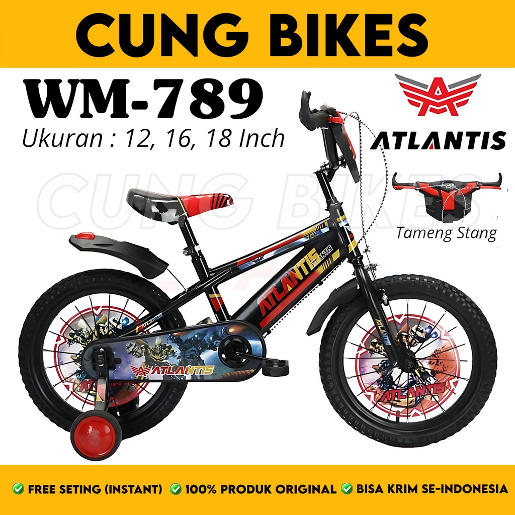Jual Sepeda Anak Laki BMX 12 16 18 Inch ATLANTIS WM 789 Untuk usia 2-8 ...