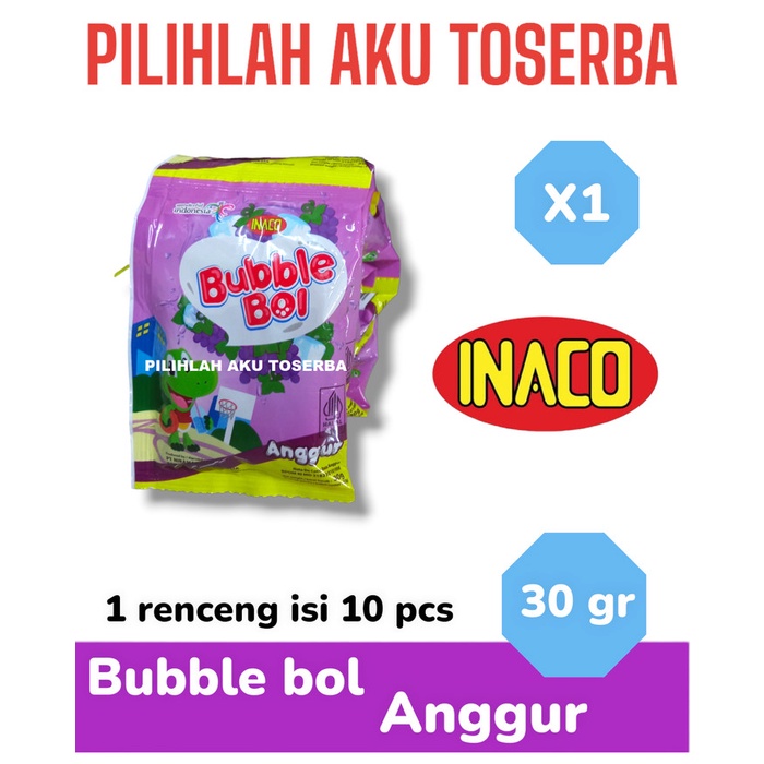 Jual Inaco BUBBLE BOI GRAPE / ANGGUR Renceng - ( HARGA 1 RENCENG ...