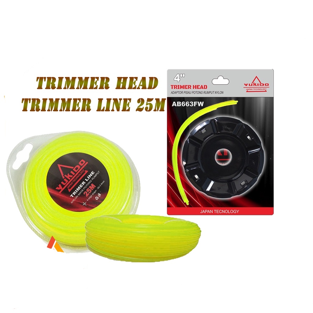 Jual Yukido Paket Trimer head dudukan senar dan Trimer line pisau senar ...