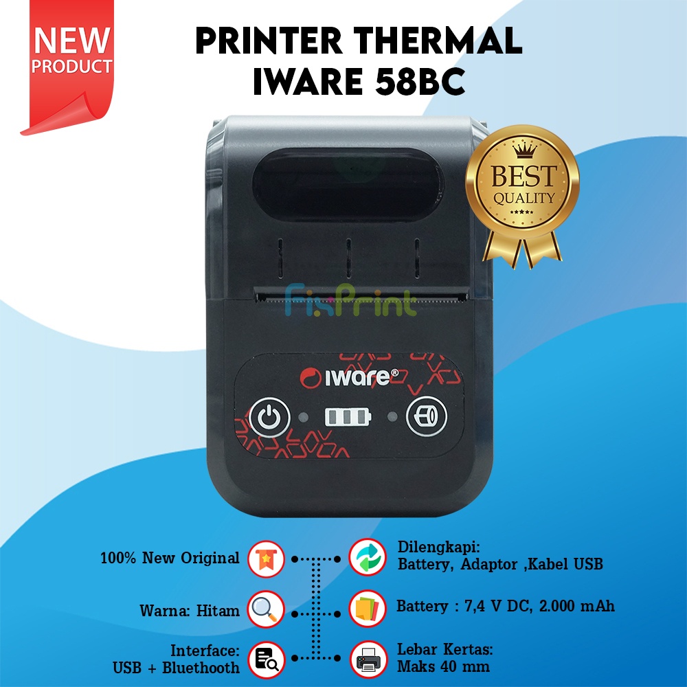 Jual Printer Mini Iware Thermal Kasir Struk MP-58BC MP58BC Usb Bluetooth | Shopee Indonesia