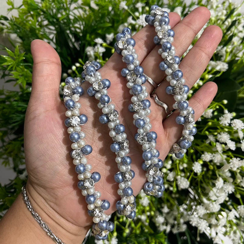 Jual Payet rangkai mutiara denim series | Shopee Indonesia