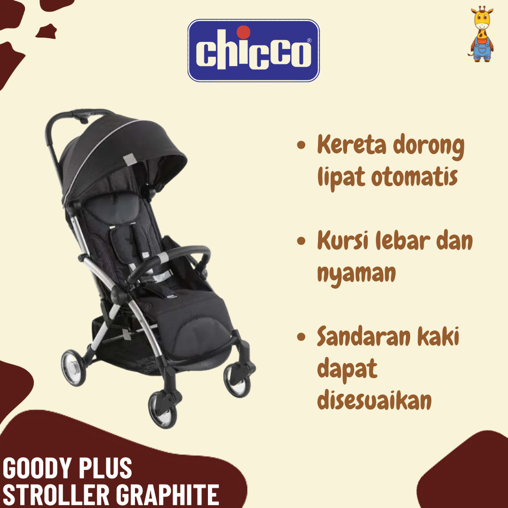 Jual CHICCO Goody Plus Stroller Graphite - Cabin Size Stroller / Stroller Kabin / Kereta Bayi ...