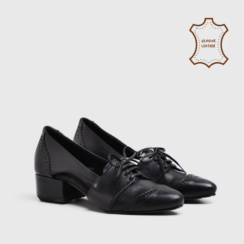 Jual Adorableprojects - Hemera Mini Heels Genuine Leather Black ...