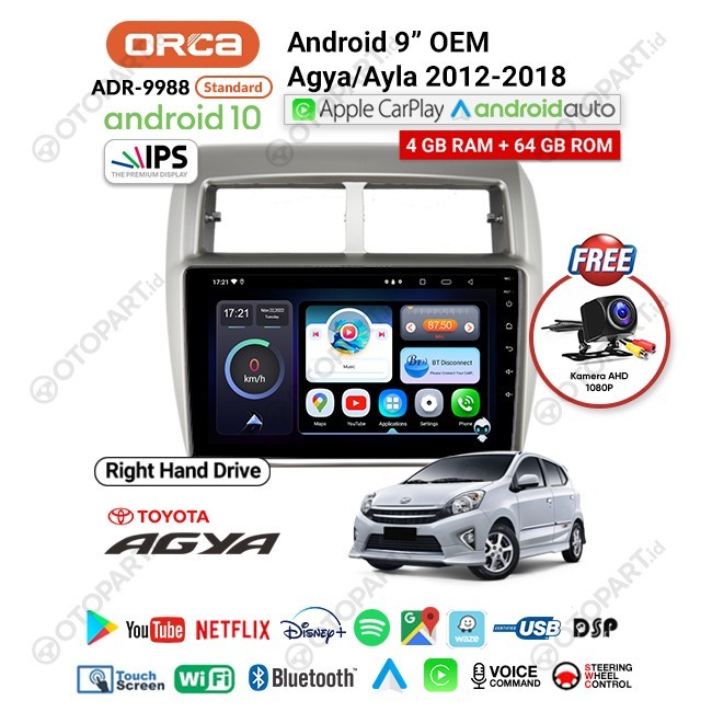 Jual Head Unit TV Android 9" inch + Frame OEM Toyota AGYA ORCA | Shopee ...