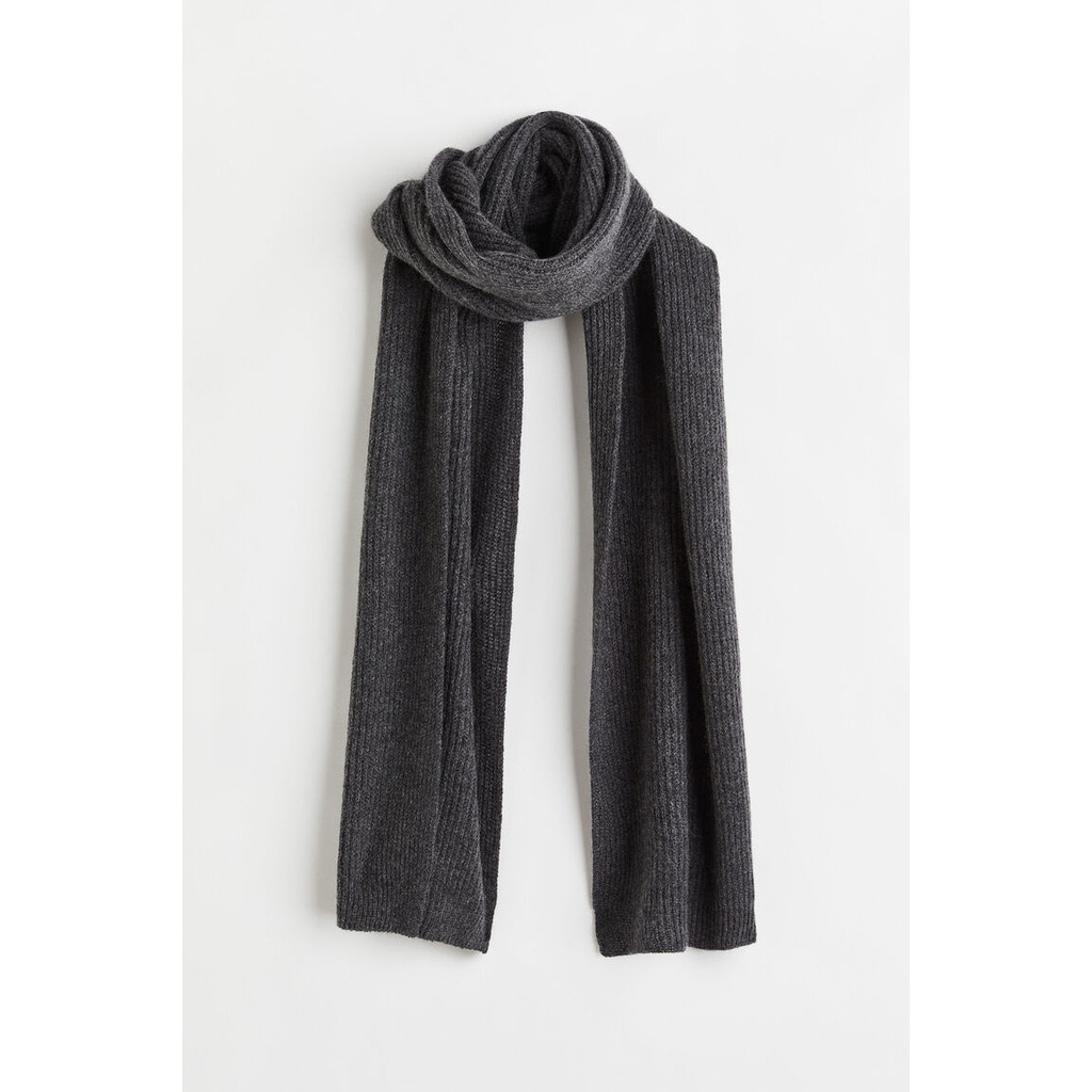 Jual H&M Pria Ribbed Cashmere Scarf | Shopee Indonesia