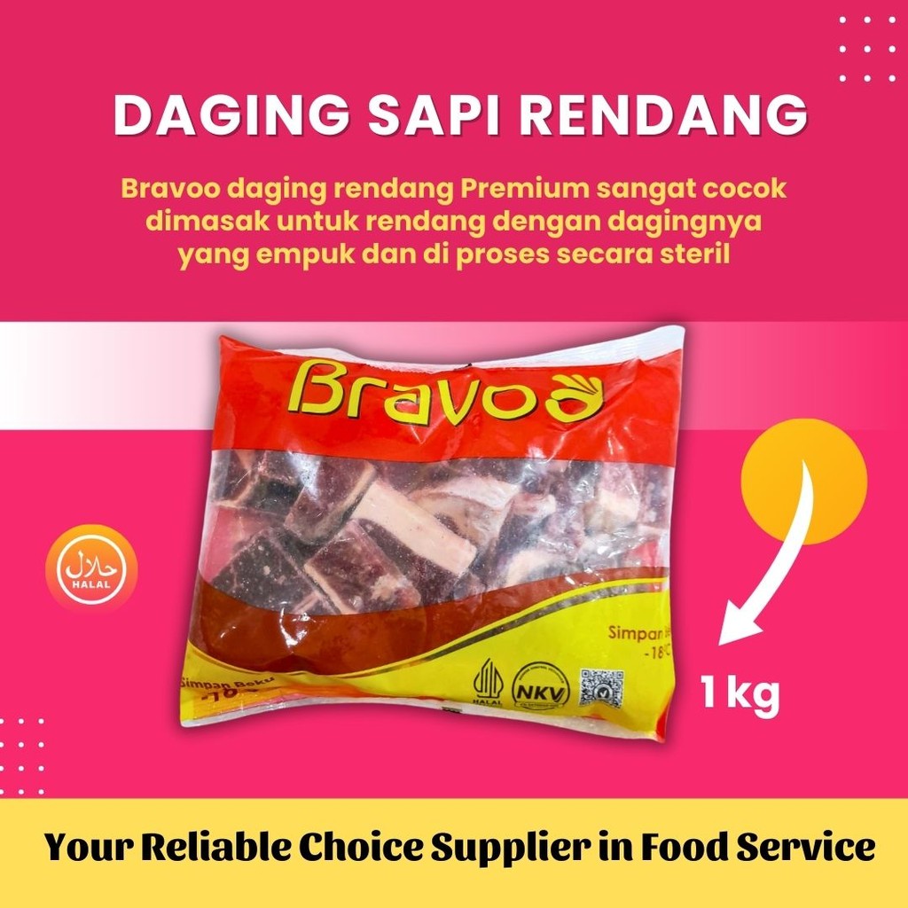 Jual Bravo Daging Rendang Frozen 1 Kg | Shopee Indonesia