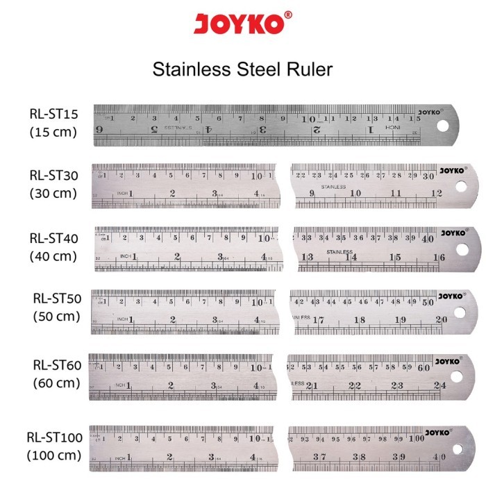 Jual Penggaris Besi Joyko Stainless Steel Ruler 15 Cm / 30 cm - Satuan - 15 cm | Shopee Indonesia