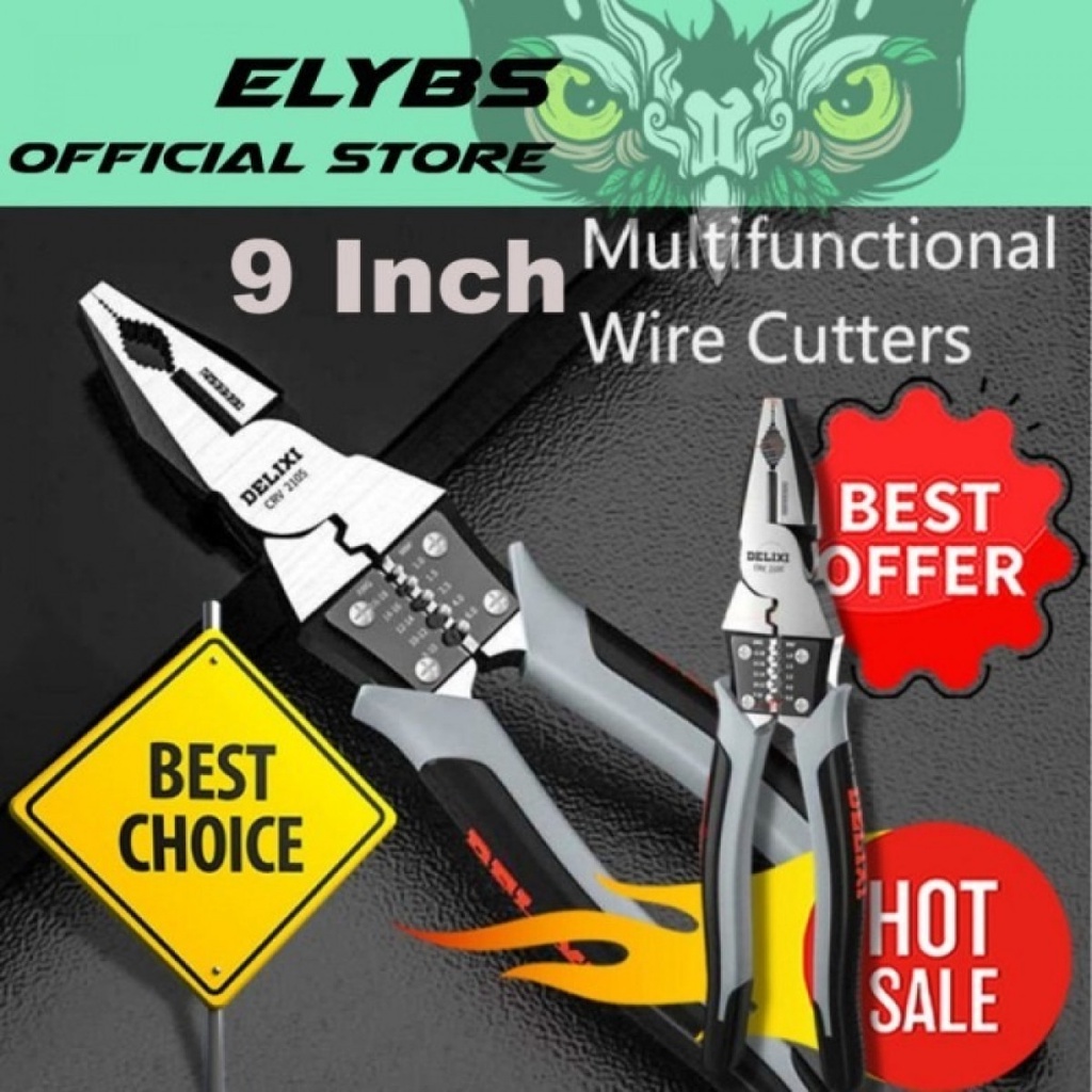 Jual Tang Pemotong Kawat Kabel Crimping CRV Multifungsi Wire Cutter 9 ...