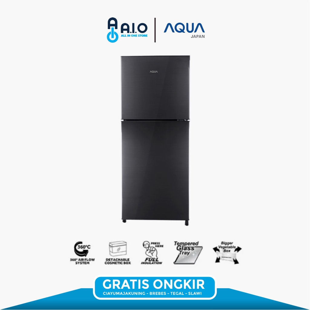 Jual AQUA - KULKAS 2 PINTU - AQR D251(DG) | Shopee Indonesia