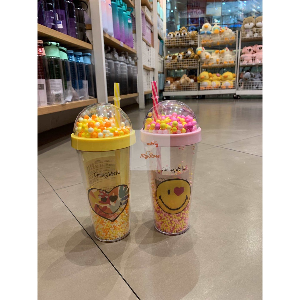 Jual MINISO Tumbler Botol Minum Lucu Aesthetic With Straw 420mL ...