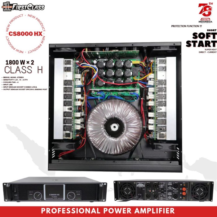 Jual POWER AMPLIFIER FIRSTCLASS CS8000HX CLASS H 3600 WATT cs 8000hx ...