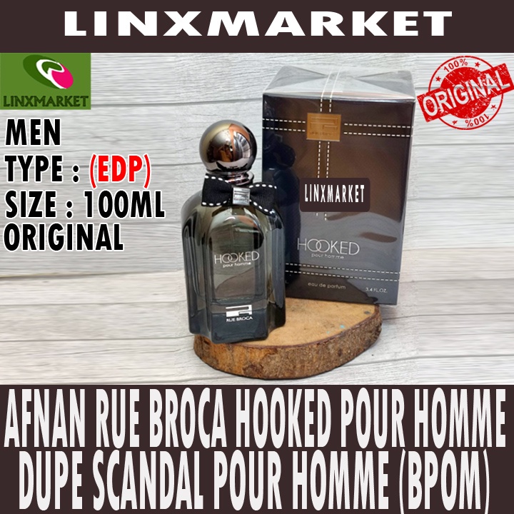 Jual AFNAN RUE BROCA HOOKED POUR HOMME EDP 100ML (DUPE SCANDAL POUR ...