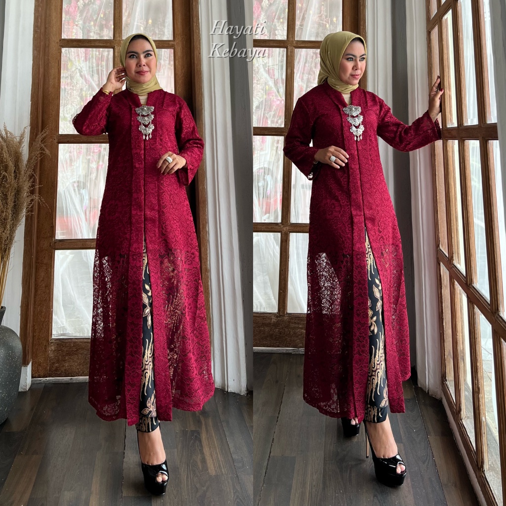 Jual ERDE_KEBAYA Setelan Kebaya Modern Long Tunik Model FLoy | Shopee ...
