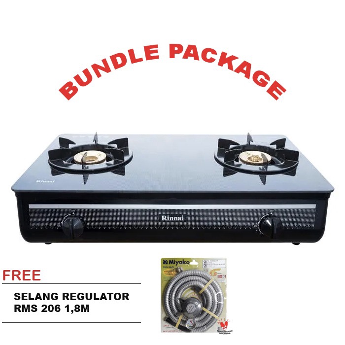 Jual Rinnai Paket Bundling Kompor Gas 2 Tungku RI 712 GA ( B ) + Selang ...