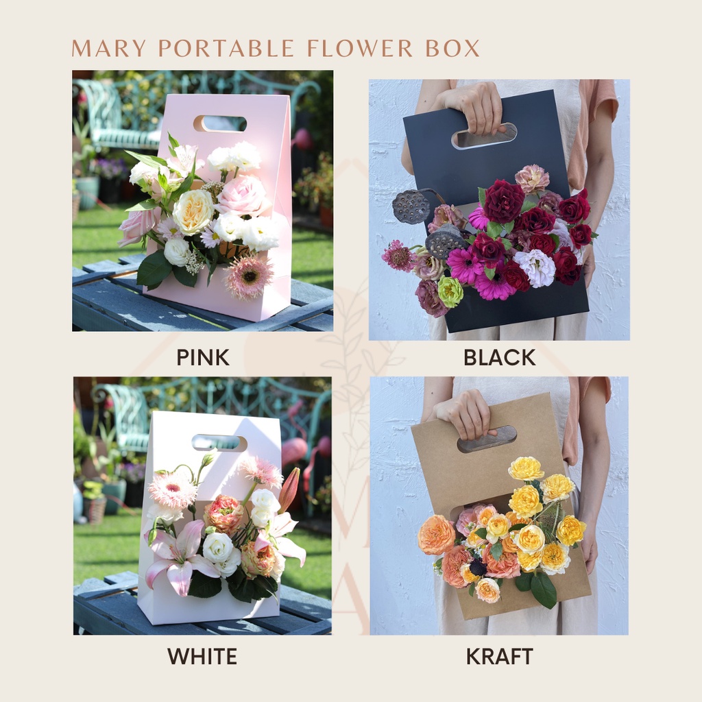 Jual RUMAH KRAVE - Mary Portable Flower Box Kotak Buket Bunga Instan ...