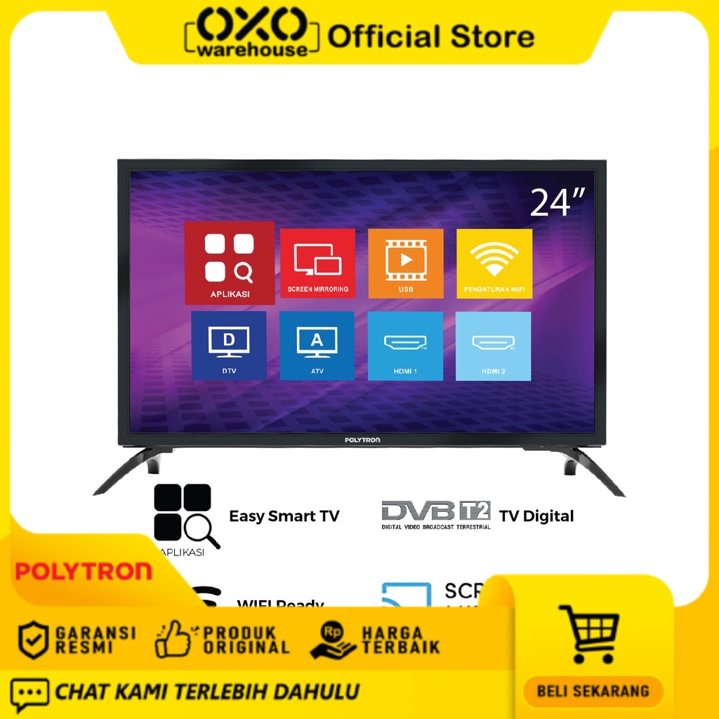 Jual Polytron Easy Smart Digital TV 24 inch PLD 24MV1859 Low Watt ...