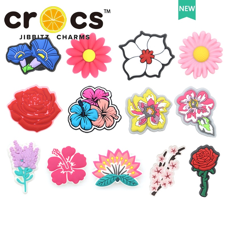 Jual jibbitz crocs charms Flower Rose Series Shoe Buckle Hole ...