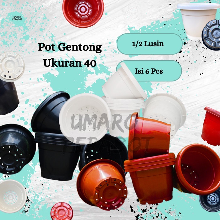 Jual GROSIR 1/2 Lusin Pot Gentong Ukuran 40 / Pot Besar / Pot Jumbo ...