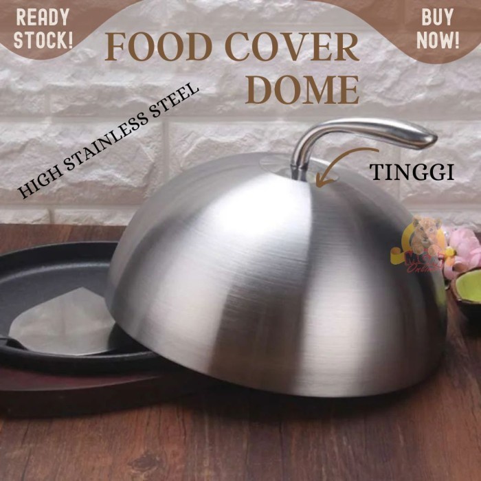 Jual penutup makanan HIGH DOME 30cm food cover 12in stainless tebal ...