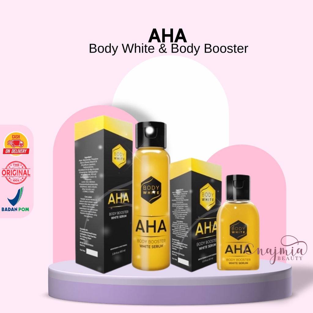 Jual Najmia Body White AHA Body Booster White Serum Body Wash 30ml & 100ml | Shopee Indonesia