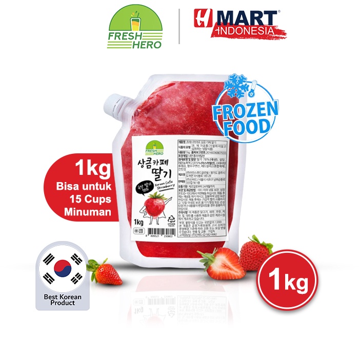Jual FRESH HERO Korean Cafe Strawberry - Jus Buah Stroberi Asli Korea 1kg | Shopee Indonesia