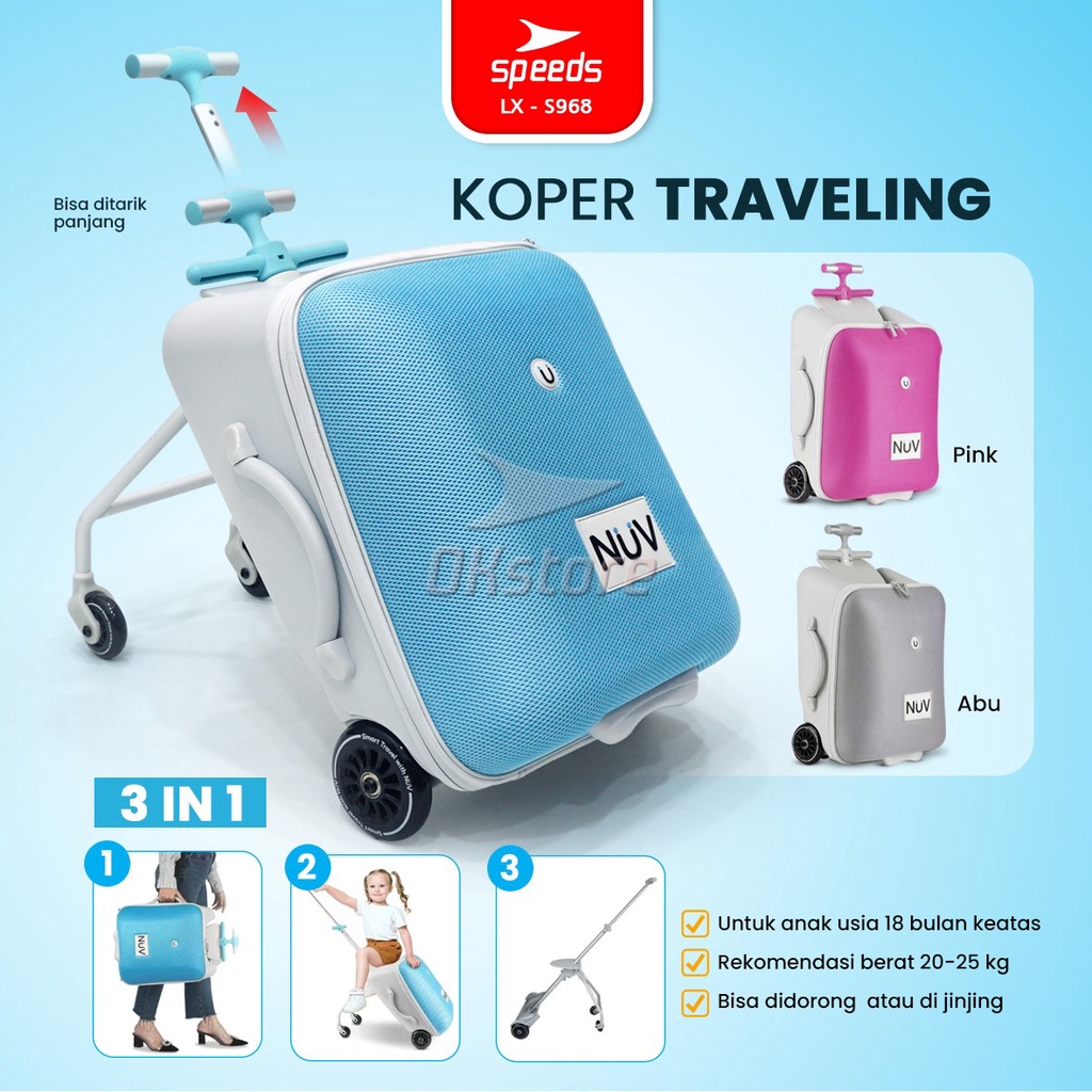 Jual Koper Stroller Tunggang Anak 3in1 Travelling Luggage Stroller ...