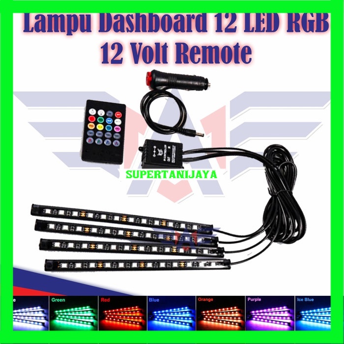Jual Lampu Dashboard 12 LED RGB 12 Volt Remote | Shopee Indonesia