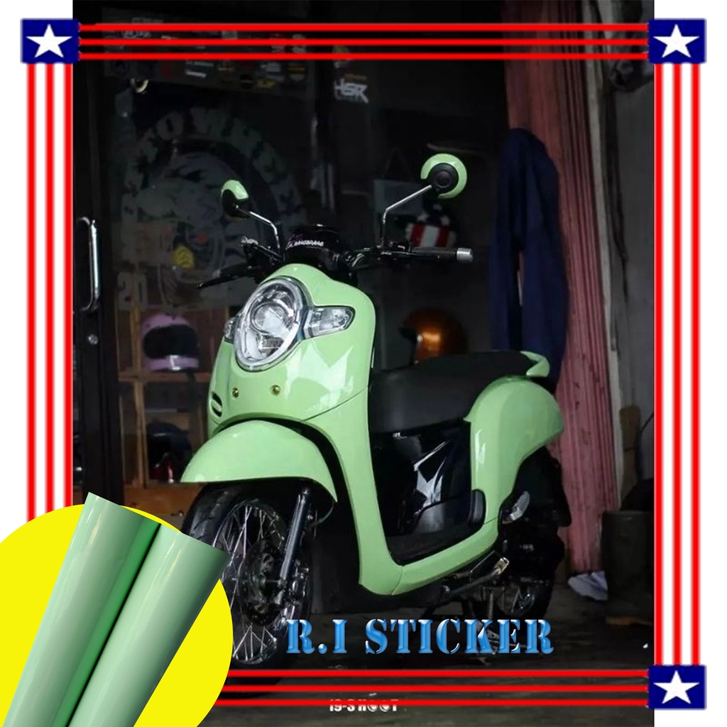 Jual Stiker Skotlet Hijau Pastel Scotlite Motor Warna Hijau Muda Glossy ...