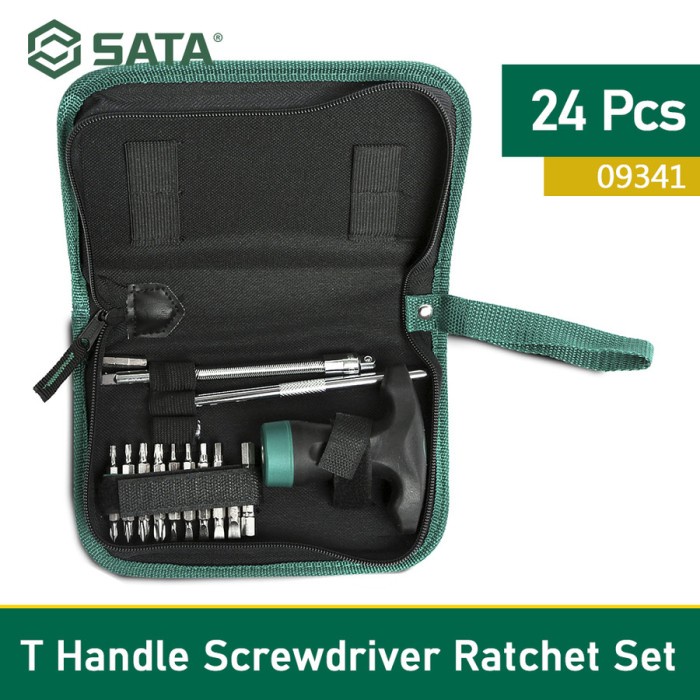 Jual SATA Obeng T Handle Ratchet Screwdriver Set - 09341 Sata Tools 24 ...