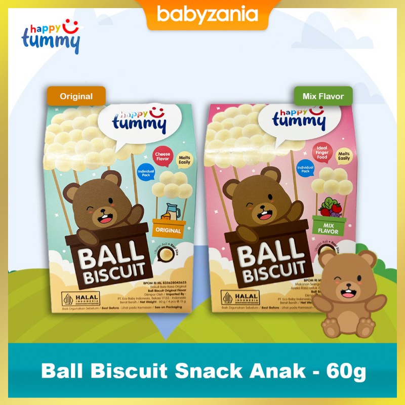 Jual Happy Tummy Ball Biscuit / Biskuit Bola Susu Snack Anak - 60 gr | Shopee Indonesia