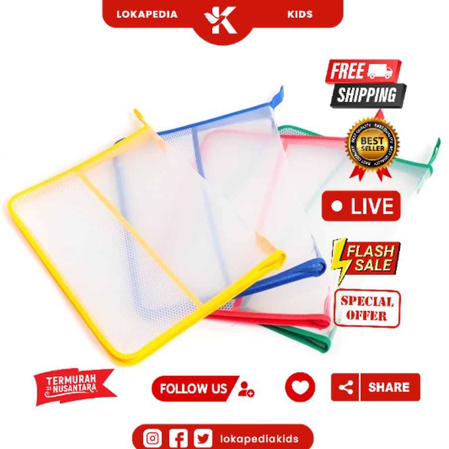 Jual MAP ZIPPER SLETING JALA FOLIO / MAP SELETING JARING / RESLETING ...