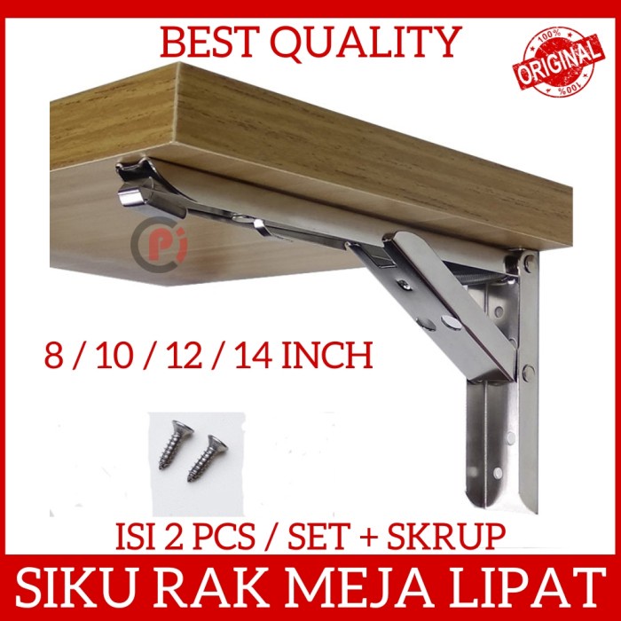 Jual Isi 2 Pcs Bracket Engsel Siku Rak Foldable Bisa Dilipat Meja Rak ...