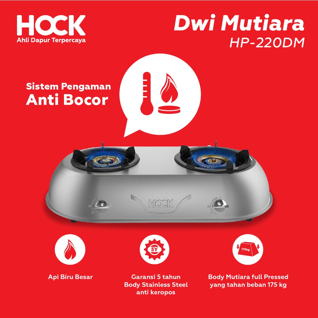 Jual Kompor Hock Gas 2 Tungku Body Garansi Anti Keropos Dwi Mutiara HP ...
