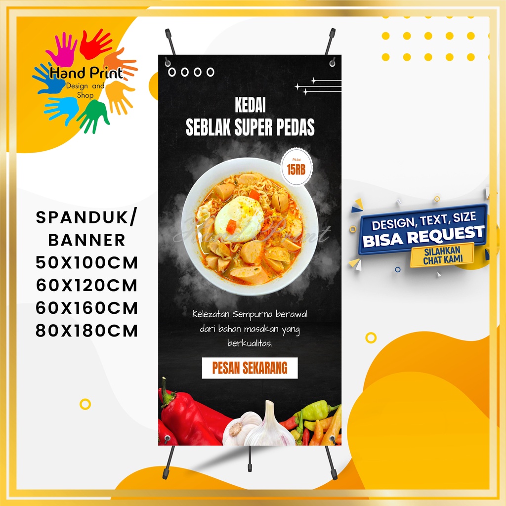 Jual SPANDUK / BANNER MMT Seblak Pedas Seblak Kuah Makanan Jajanan ...