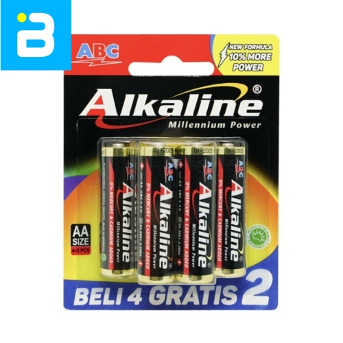 Jual Baterai ABC Alkaline AA LR6 4+2pcs | Shopee Indonesia