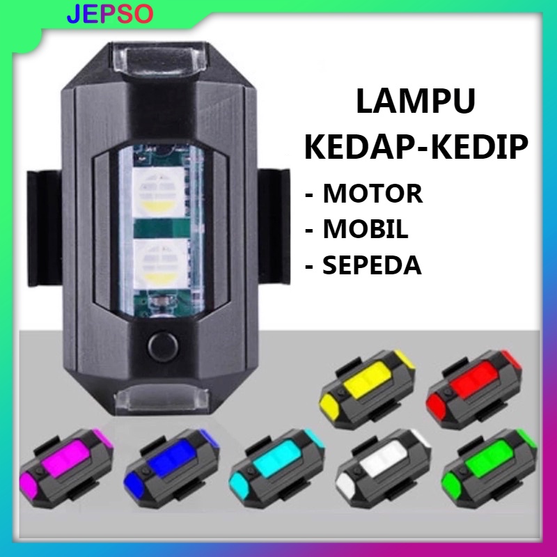 Jual Lampu motor mobil sepeda Warna Warni Kelap Kelip Bisa Di Charge ...