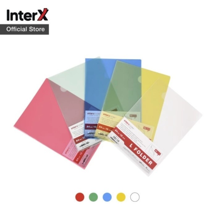Jual InterX / Folder One Map L Plastik Warna A4 (1 Pak isi 12 Lembar ...