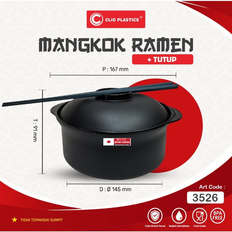 Jual Mangkok+ Tutup/Mangkok Ramen Japan/black Series clio edition ...