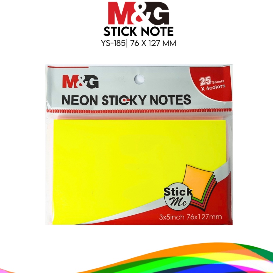 Jual M&G Sticky Note 100 lembar (25 lembar x 4 warna) 76 x 102 mm ys ...