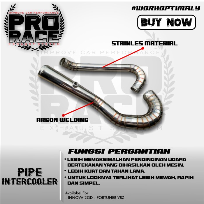 Jual PIPA INTERCOOLER INNOVA FORTUNER 2GD / VRZ PNP | Shopee Indonesia