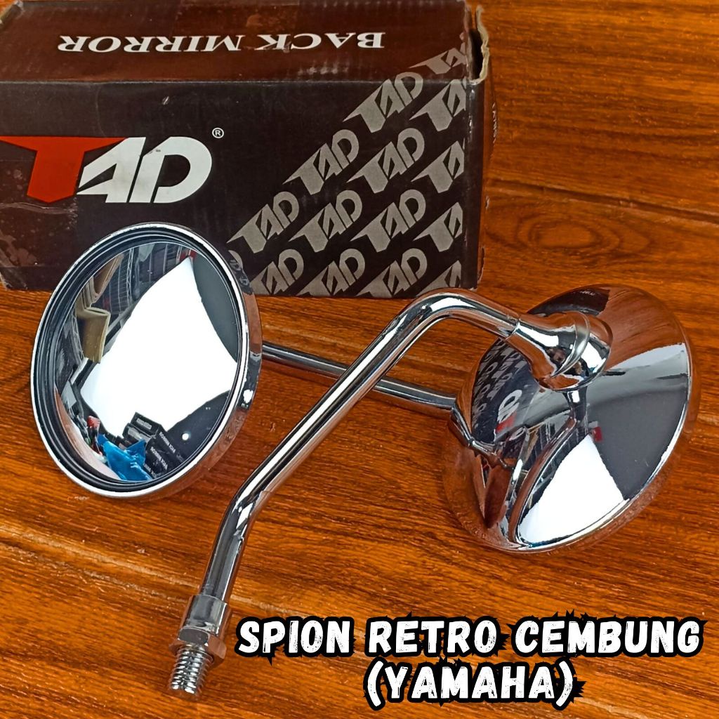 Jual SPION RETRO BULAT DRAT 12 SEPION CHROME KACA CEMBUNG YAMAHA ...