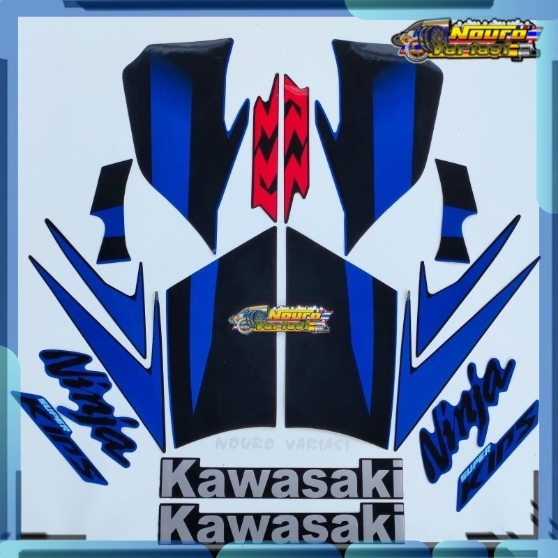 Jual Stiker striping kawasaki ninja rr standar 2012 biru hitam bagus ...