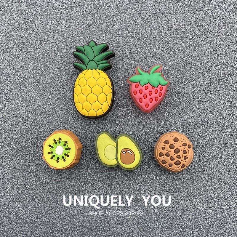 Jual crocs/jibbitz charms Pineapple Strawberry Avocado Pattern Food DIY ...